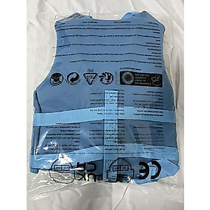 Toddler Swim Vest Floaties for Kids with Adjustable Safety Strap for Learn to Swim Children, Stripes Light Blue S Age 1-3