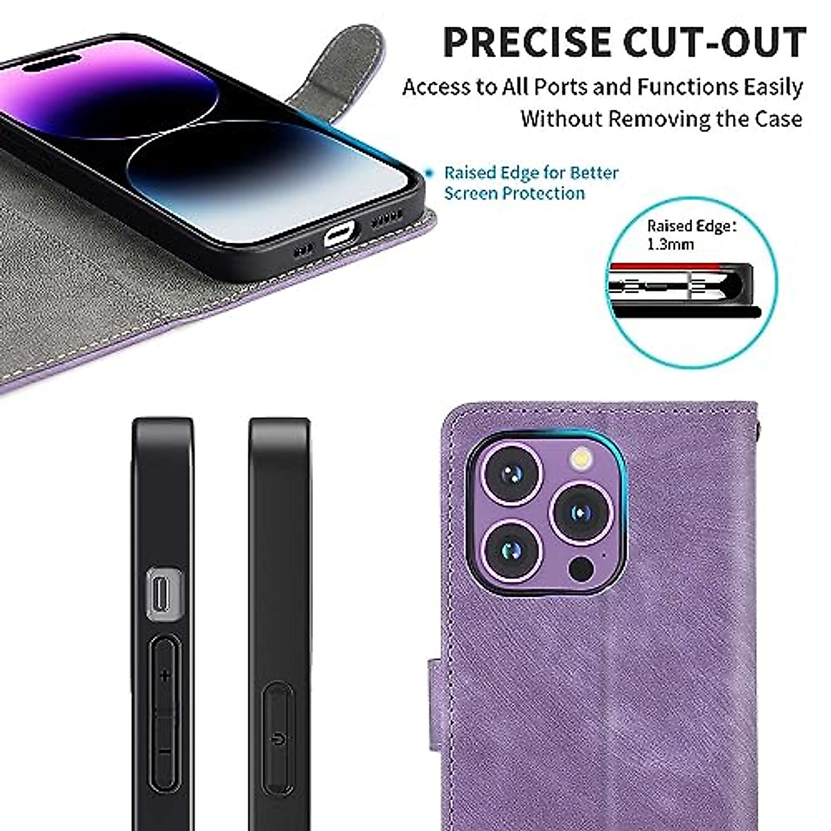Case Compatible with Infinix Hot 20 5G X666 X666B,Case with Card Slot.Wallet Design,RFID Protection.Standable Flip Case Purple