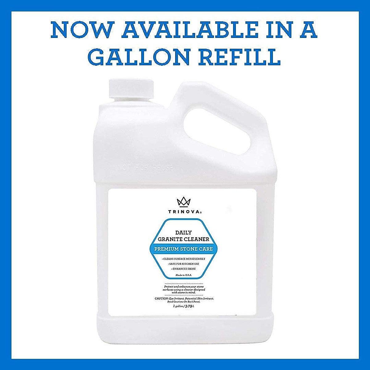 TriNova Granite Cleaner and Polish for Daily Use - Enhances Shine and goes on Streakless - for Countertops, Marble, Stone, Bathroom Tile Kitchen, Islands and More