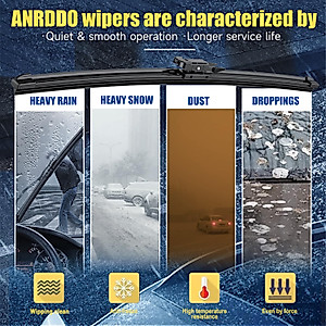 3 wipers Replacement For Ford Explorer 2011-2018 Original Equipment Front and Rear Windshield Wiper Blades Set 26"+22"+11" (Set of 3) Pinch Tab