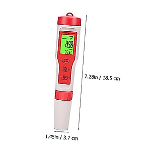 COSMEVIVI 4 Ph Pen Ec Meter Aquarium Ph Meter Ph and Meter Digital Water Quality Tester Ec Water Test Water Quality Monitor Digital Ph Tester Water Table Digital Water Ph Tester Red PVC