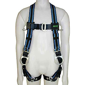 Honeywell Miller by Honeywell E650D-58/S/MBL DuraFlex 650 Series Full-Body Stretchable Harness with tongue Buckle Legs Straps, Small/Medium, Blue
