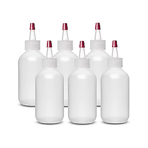 ljdeals 4 oz Plastic Squeeze Bottles with Yorker Caps, for condiments, glues, paints, craft, sauce and more…Pack of 6, BPA Free, Made in USA