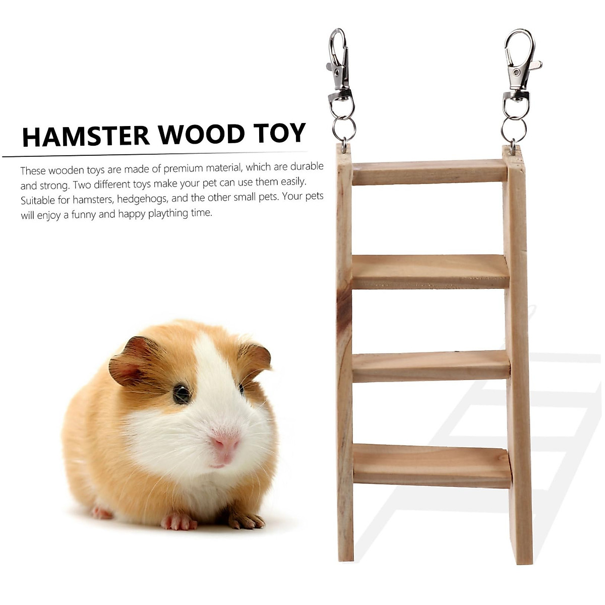 FRCOLOR 2pcs Pet Teething Products Small Animals Ladder Bird Hamster Cage Toys Rat Hideout Toy Climbing Toys Small Animal Toys Guinea Pig Chewing Rat Bridge Wooden Teething Supplies