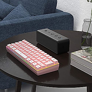 MageGee TS92 Wireless 60% Gaming Keyboard, Compact 61 Keys Rechargeable RGB Backlit Office Keyboard, 2.4G Wireless Connection, Pink Waterproof Portable Computer Keyboard for Mac Windows Laptop