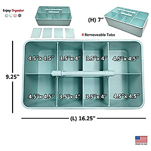 Enjoy Organizer- Commercial Large Portable Caddy Stackable Carry Caddy, Black, Carrier for Cleaning Supplies, Tools, All-Purpose Carry Caddy Made In USA (Mint)