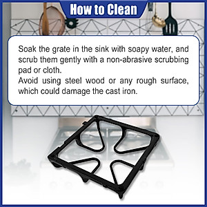 WB31K10034 Burner Grate Compatible with GE Gas Stove Range, 8.5 X 8.5 inches Grate Replacement Parts for General Electric Gas Stove Top Surface Grate Cast Iron Rack Set 4 Packs