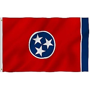 ANLEY Fly Breeze 3x5 Foot Tennessee State Polyester Flag - Vivid Color and Fade Proof - Canvas Header and Double Stitched - Tennessee TN Flags with Brass Grommets 3 X 5 Ft