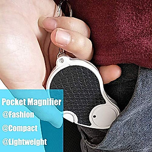 Magnifying Glass with Light, Lighted Magnifying Glass, 5X Handheld Pocket Magnifier Small Illuminated Folding Hand Held Lighted Magnifier for Reading Coins Hobby Travel - 45 Mm Diameter