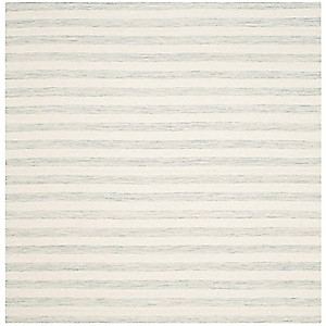 SAFAVIEH Dhurries Collection 2'6" x 10' Light Blue/Ivory DHU575G Handmade Flatweave Premium Wool Runner Rug