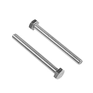 Yinpecly M10 Hex Bolt M10-1.5 x 100mm UNC Hex Head Screw Bolts 304 Stainless Steel Fully Threaded Hex Tap Bolts 2pcs
