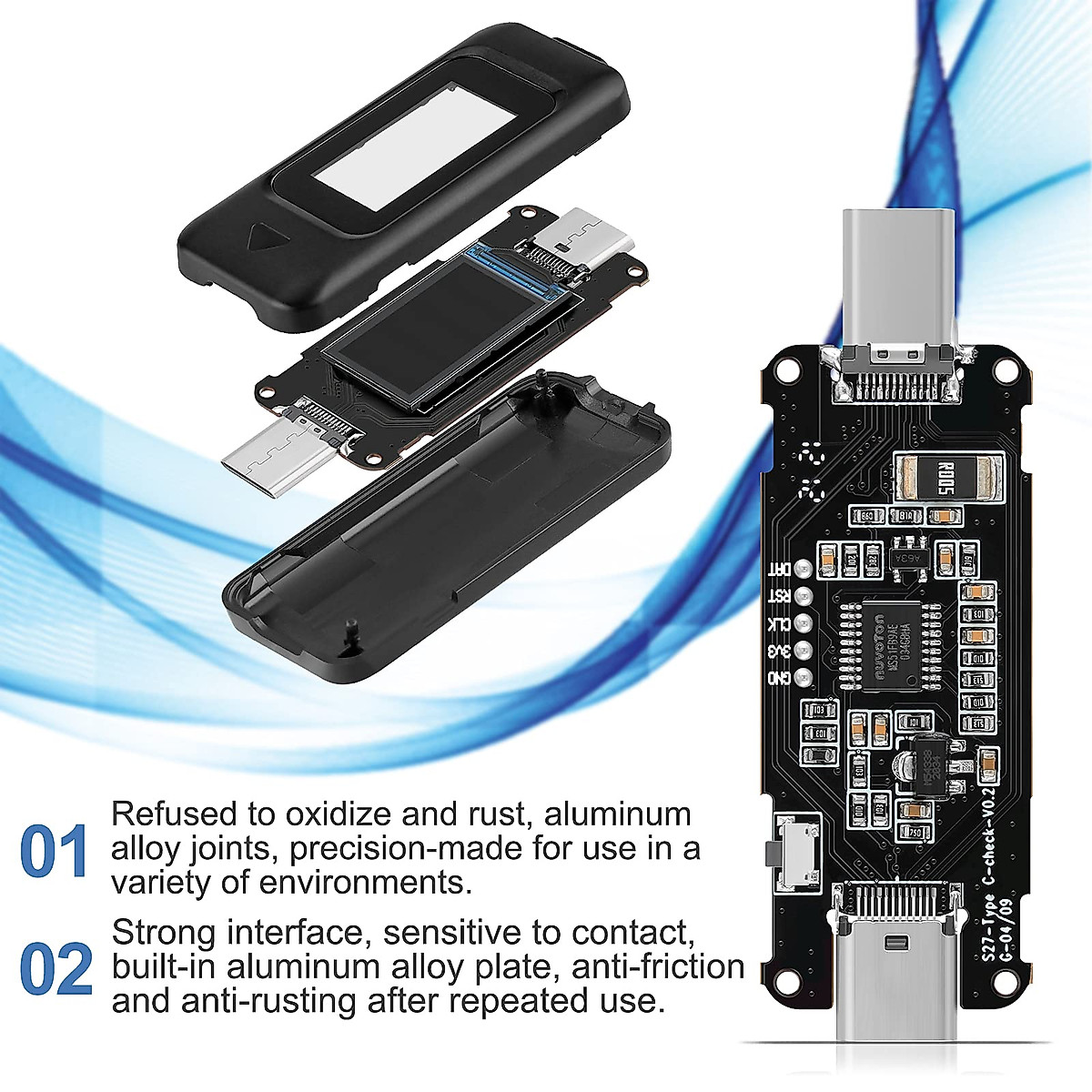 USB Tester Type-C Voltmeter Voltage Current Tester Power Meter Multimeter Ammeter Type C USB Charger Tester Color Display Capacity Voltage Current Detector 0-5A 4-30V
