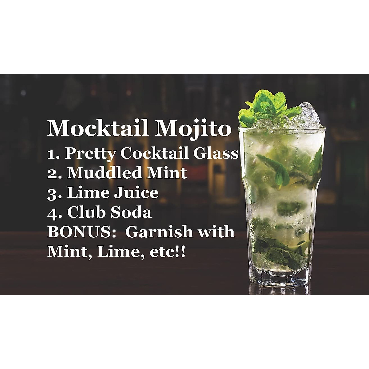 Easy Order Mocktail Cards, 20 Count Variety Pack - Hand to Bartender Or Server to Get Exactly What You Want - Mocktail Recipe Book for Dry January (Mocktail Variety Pack)