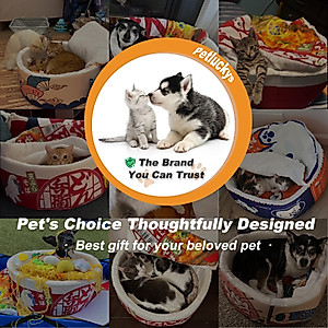 寵幸 Ramen Noodle Dog & Cat Bed,Keep Warm and Super Soft Creative Pet Nest for Indoor Cats,Removable Washable Cushion for Small Medium Large Dogs and Cats