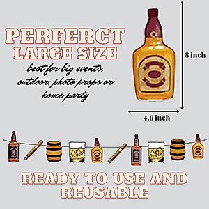 Nelton Whiskey Birthday Party Decorations, Aged to Perfection Birthday Party Supplies Include Backdrop, Banner, Cake Topper, 24 Cupcake Toppers, 6 Foil Balloons, Table Cloth