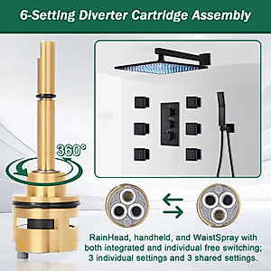 RP51919 6-Setting Diverter Cartridge for Delta Faucet Valve Body R11000, R22000, R10000-unbx, R10000-unbxhf, R10000-unws,Series - Brass Faucet Diverter Cartridge, No Leakage