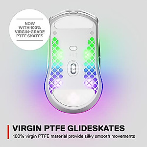 SteelSeries Aerox 3 Wireless - Super Light Gaming Mouse - 18,000 CPI TrueMove Air Optical Sensor - Ultra-lightweight 68g Water Resistant Design - 200 Hour Battery Life – Snow