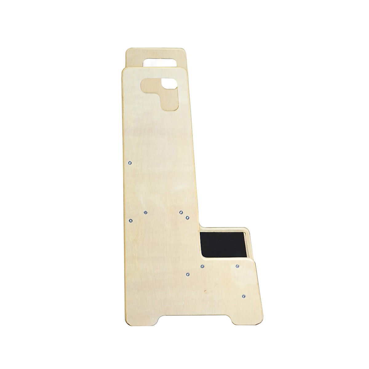 RRI Goods 2 Step Up Stool for Toddlers and Kids with Support Handles and Non Slip, Montessori Wooden Reach Up Safety Steps for Bathroom, Kitchen [Black]