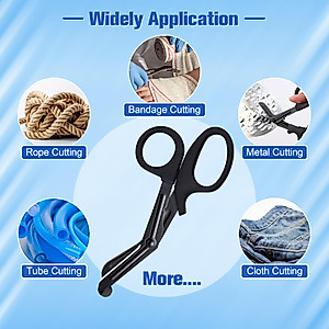 Enhon 6 Pack Nurse Tools Set, 2 Rechargeable LED Pen Lights with Two Sources and Pupil Gauge, One 6'' Trauma Bandage Shear and 3 Mini Highlighter Nurse Pen for Nurse, Nursing Student, Doctor (Black)