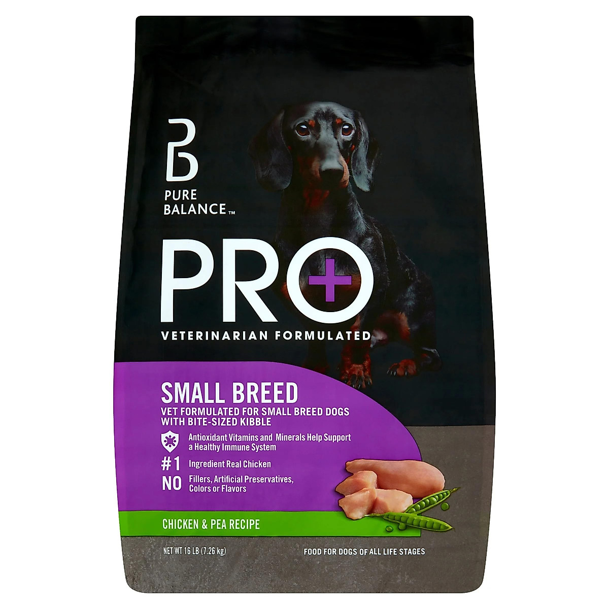 P.Balance Pro+ Small Breed Chicken & Pea Recipe Dry Dog Food, 16 lbs Pack of Two