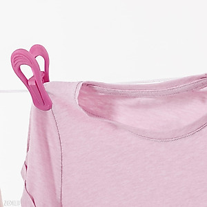 Hanger Clips For Plastic Hangers - 30Pcs Multi-Color Baby Hanger Clips for Clothes - Plastic Clips to Hang From Wire - Pink Clips for Hangers with Clips Heavy Duty Picture Clips - Hanger Clothes Clips