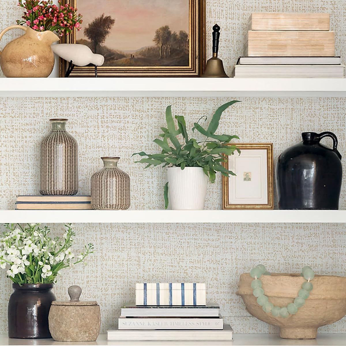 Beige Wallpaper Grasscloth Peel and Stick Wallpaper Contact Paper for Walls 17.7inx118.1in Textured Wall Paper Vinyl Grasscloth Wallpaper Contact Paper Peel and Stick Beige Self Adhesive Wallpaper