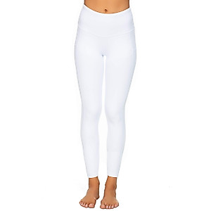 Kcutteyg Yoga Pants for Women with Pockets High Waisted Leggings Workout Sports Running Athletic Pants (White, Medium)