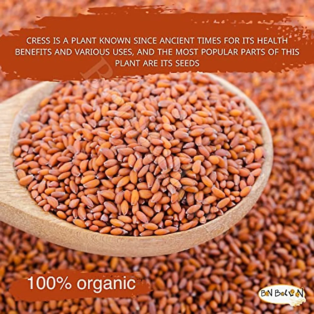 bonballoon ( 26.45 oz / 750 gm ) Organic Herbal Garden Cress Seed Seeds Lepidium Sativum Halim Chandrashoor Chandrasur Cresson De Fontaine For Agriculture & Health حب الرشاد, 26.45 Ounce / 750 gm