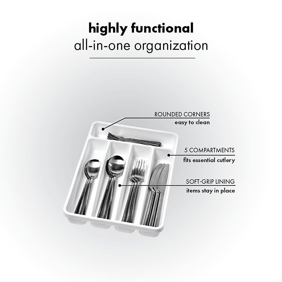 madesmart Value Mini Silverware Tray, White