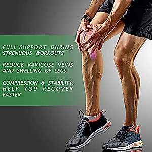 beister Full Leg Sleeve, Knee Braces for Knee Pain Women & Men, Knee Compression Sleeves, Knee Support for Meniscus Tear, ACL, Arthritis, Joint Pain Relief,Sport (Pair)