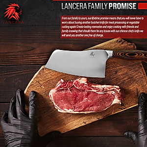 Cleaver Knife 7 Inch Stainless Steel - Professional Chef Knife With Pakka Wood Full Tang Handle, Heavy Duty Blade For Home Kitchen And Restaurant