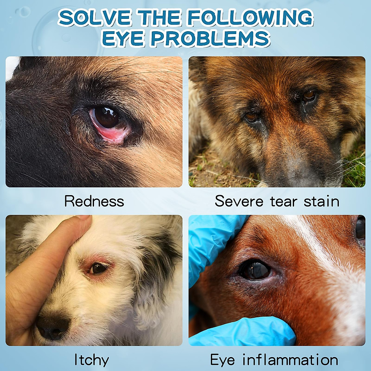 Morikey Pet Eye Drops,Gentle&Safe Dog Eye Drop for Infection,Relieve Eyes Itching & Irritation,Remove Tear Stains,Safe for All Animals, 4.06oz,120ml