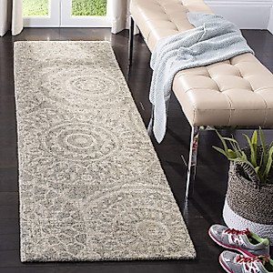 SAFAVIEH Abstract Collection Runner Rug - 2'3" x 12', Ivory & Grey, Handmade Wool, Ideal for High Traffic Areas in Living Room, Bedroom (ABT205B)