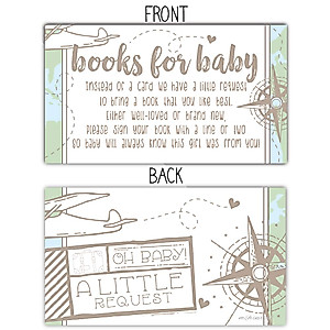 50 Adventure Books for Baby Shower Request Cards - Baby Shower Invitation Inserts