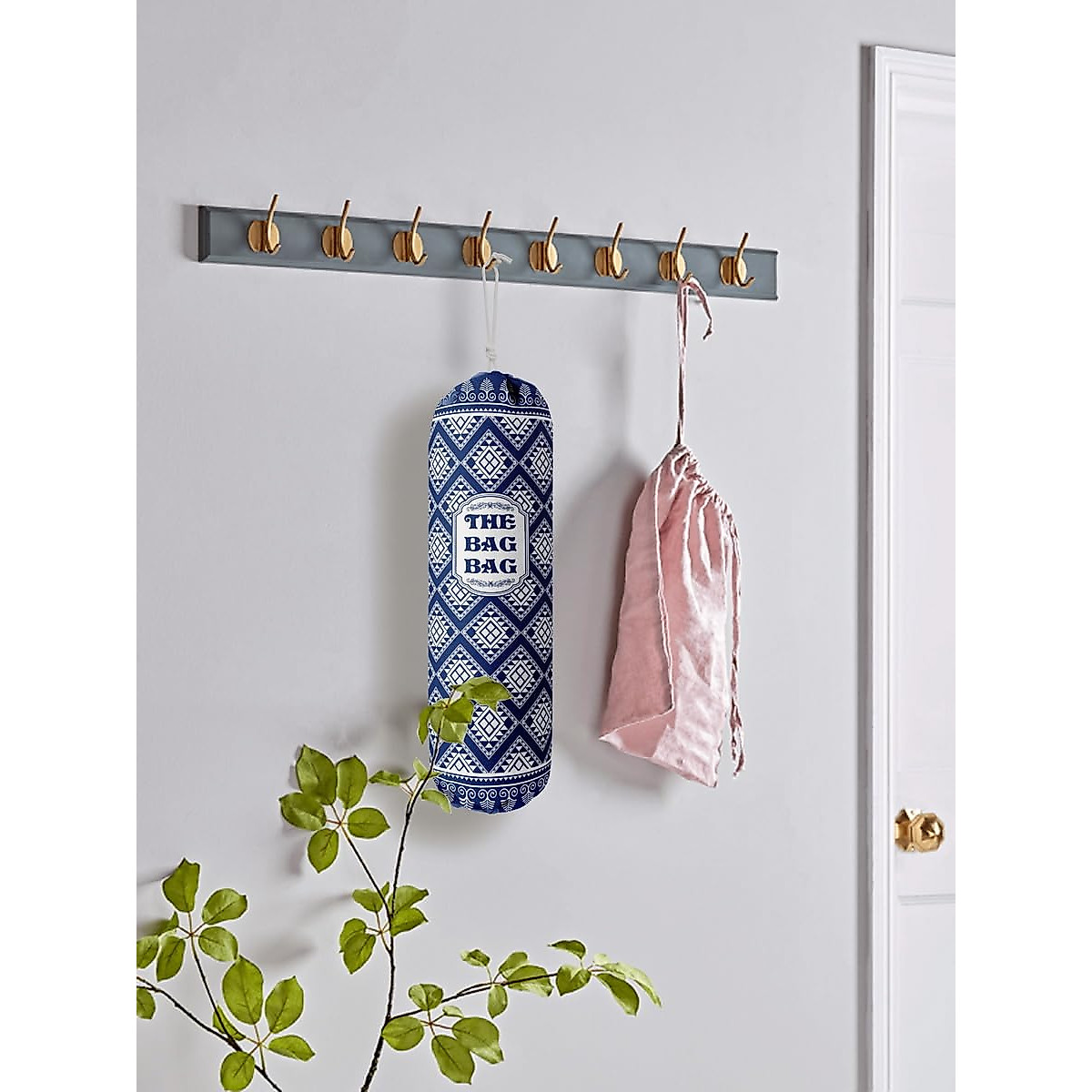 The Bag Bag Grocery Bag Holder, Rustic Grocery Bags Holder Organizer For Shopping Bags, Wall Mount Plastic Bags Storage Container Dispensers, Kitchen Gifts For Women Family Friends Grandma Mom(B-5)