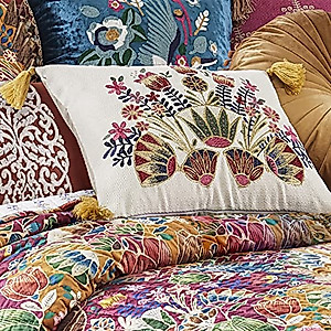 Levtex Home Velvet Multi Embroidered Pillow 14x18 - Velvet