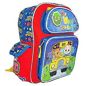 Cocomelon 12 Inch Small Backpack - The Wheels On The Bus, Blue