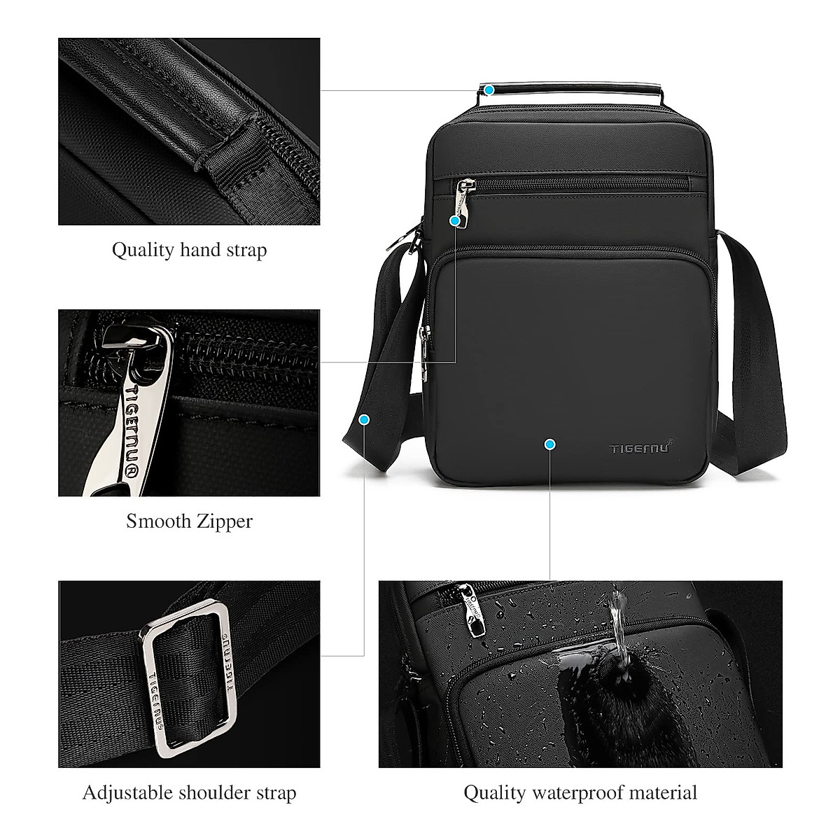 BAIGIO Men's Messenger Bag Shoulder Bags Crossbody Travel Bag Casual Sling Pack Man Purse Handbag for Work Business