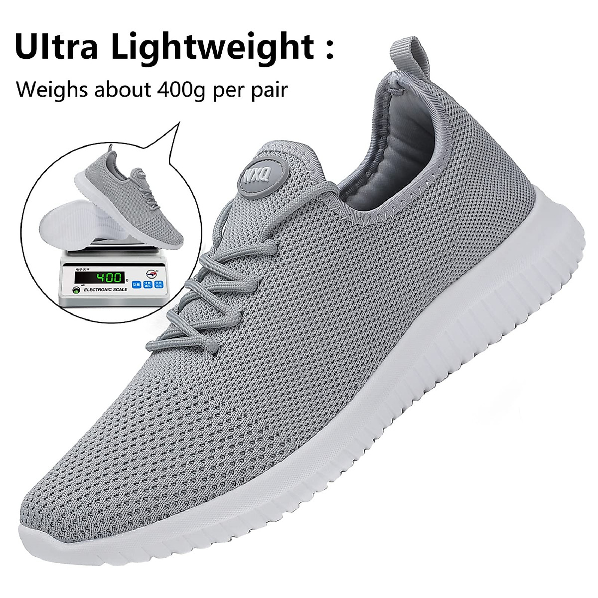 WXQ Men's Running Shoes Comfortable Lightweight Breathable Walking Shoes Mesh Workout Casual Sports Shoes