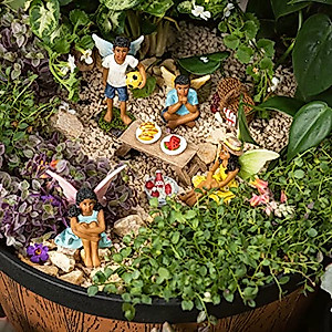 PRETMANNS Fairy Figures for Fairy Garden - Fairy Garden Accessories - Boy & Girl Fairies - Cute Sitting Garden Fairy Figurines with Fairy Garden Supplies for Miniature Fairy Garden