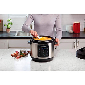 Crock-pot 8-Quart Multi-Use XL Express Crock Programmable Slow Cooker with Manual Pressure, Boil & Simmer with Extra Sealing Gasket, Stainless Steel