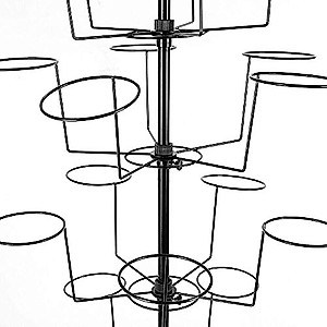 LOYALHEARTDY Hats Stand Display, Adjustable Iron Hat Rack Stand, Hat Rotating Display 35 Hats Rotating Hat Display Rack Free Standing Metal Floor Caps Head-wear Stand 7 Tier (Black)