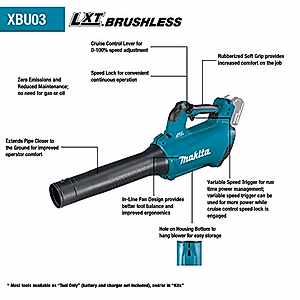 Makita XBU03SM1 18V LXT® Lithium-Ion Brushless Cordless Blower Kit (4.0Ah)