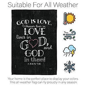 Breeze Decor God is Love Garden Flag Religious Bible Verses Bless Faith Thank Hope Pray Christian Religion House Decoration Banner Small Yard Gift Double-Sided, Made in USA