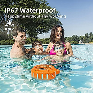 EBODA Bluetooth Shower Speaker, IPX7 Waterproof Portable Wireless Small Mini Speakers, Floating, 2000 mAh with RGB Light for Pool, Beach, Boat, Kayak Accessories, Gifts for Men and women -Orange