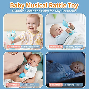 alilo Yoyo Talking Bunny Baby Singing Musical Rattle, Mimicking Toys Repeats What You Say, Preloaded 90+ Quality Audio Content, ABC/Number/Notes Learning Toys for Toddlers, Infant Newborn Baby Gifts