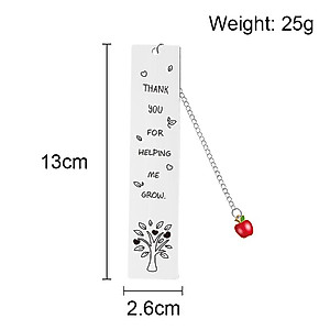 Teacher Appreciation Bookmark Gifts for Women Men Thank You Teacher Gifts from Student Christmas Birthday Gift for Teachers Thank You for Helping Me Grow Bookmarks