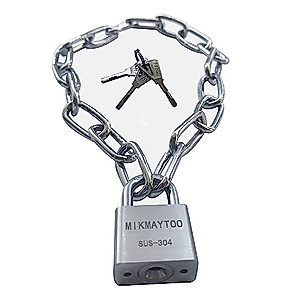 Bike Chain Lock,304 Stainless Steel raw Materials. No Rust, Corrosion Resistance, Premium Case-Hardened Security Chain for Motorcycles, Bike, Generator, Gates,Outdoor Furniture (40 INCH Chain Lock)