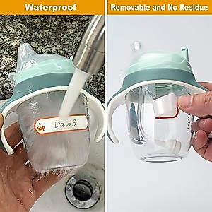 Baby Bottle Labels for Daycare Supplies, 128PCS Waterproof Daycare Labels Self Laminating, Dishwasher Safe, Name Labels for Kids School Stuff, Toddler Name Stickers Tags for Water Bottle Sippy Cup