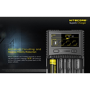 Nitecore SC4 Superb Charger with USB Output includes Car Charger Adapter and LumentTac Battery Organizer Bundle for 18650 17650 17670 RCR123A 16340 14500 Batteries